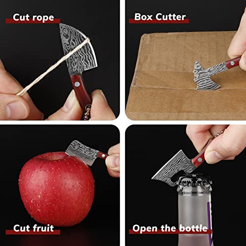 Mini Knife Set, Mini Pocket Knife Set, Tiny Knife Chef Keychain with Sheath for Package Opener Box Cutter Letter Opener-7pcs+3tools