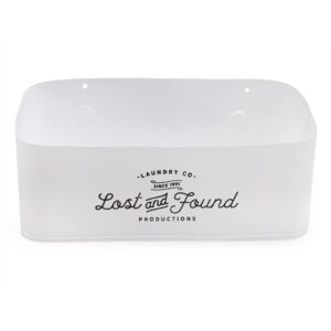 auldhome design laundry lost and found pocket treasures holder (white), magnetic/wall-mounted bin for lost coins