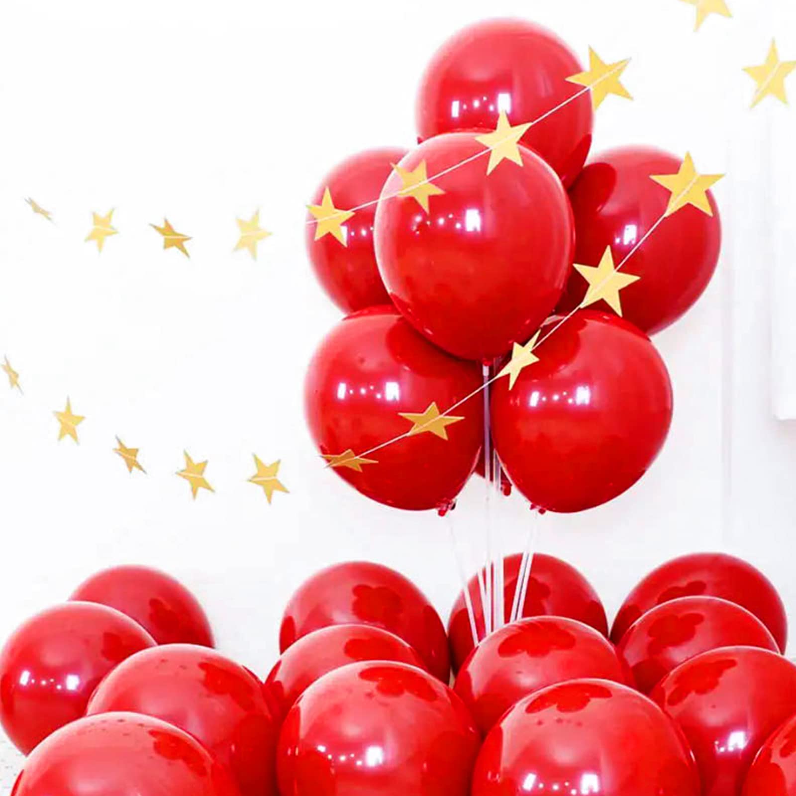 RUBFAC Gender Reveal Red Balloons, Different Sizes 105pcs 5/10/12/18 Inches for Garland Arch, Premium Party Latex Balloons for Birthday Wedding Valentines Day Baby Shower Graduation Party Decoration