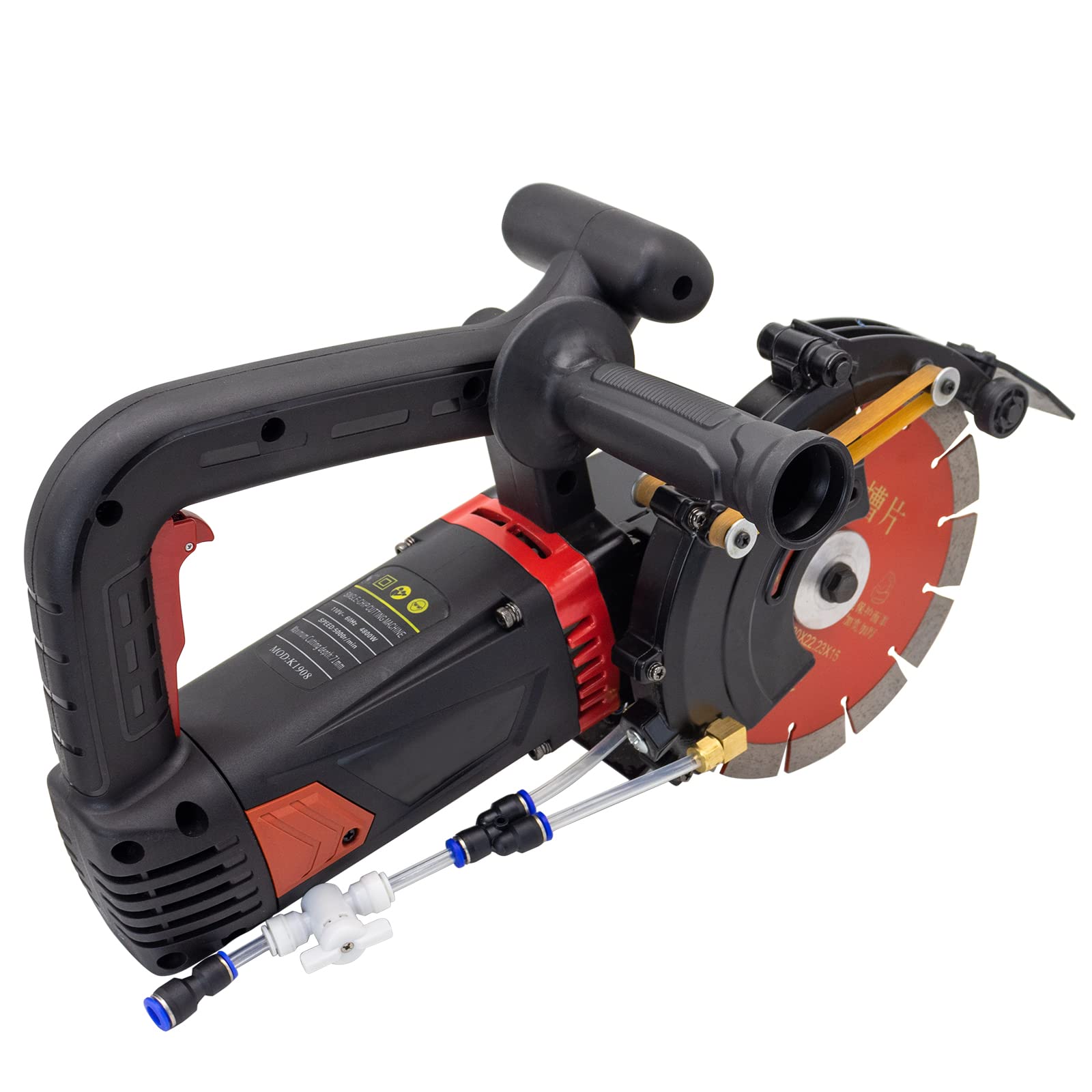 VICSEC 8'' Electric Concrete Saw 4800W Wall Chaser Concrete Cutter for Brick, Concrete Wall, Granite, Marble, Tile with 8" Saw Blade, Water Pump, Water Hose