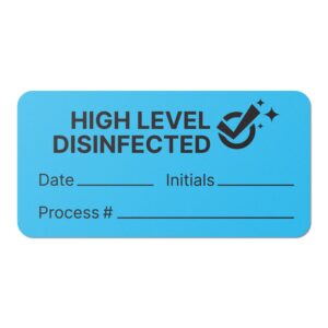 300 labels - area has been disinfected by labels 1.5 x 0.75 inch, blue write-in sanized checklist labels for maids/car rentals/house rentals/restaurants - 1 roll