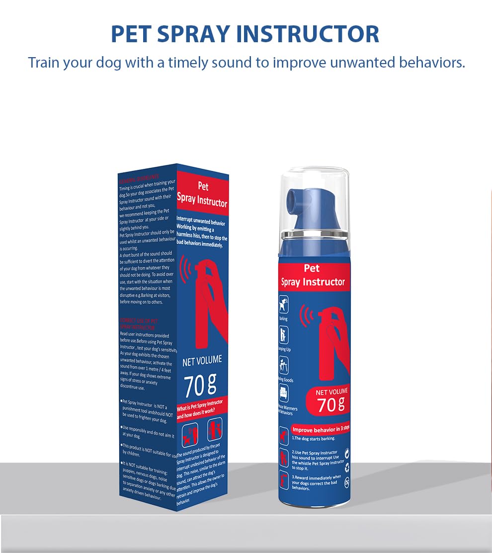 Gutes Leben Dog Instructor Spray, 70ml Spray Corrector Dog Trainer, Safe Humane & Effective Stop Barking, Jumping Up, Food Stealing, Dog Fights & Attacks, Help Stop Unnecessary Dog Behaviour (2 Pack)