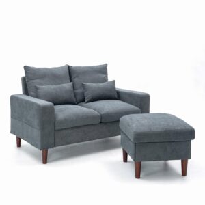 panana sectional sofa couches l shaped loveseat with ottoman footstool linen fabric love seat sofa with reversible chaise for small apartment