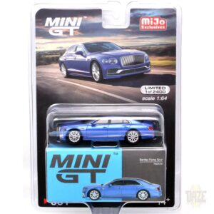 bentley flying spur w/sunroof neptune blue metallic w/black top ltd ed to 2400 pcs worldwide 1/64 diecast model car by true scale miniatures mgt00351