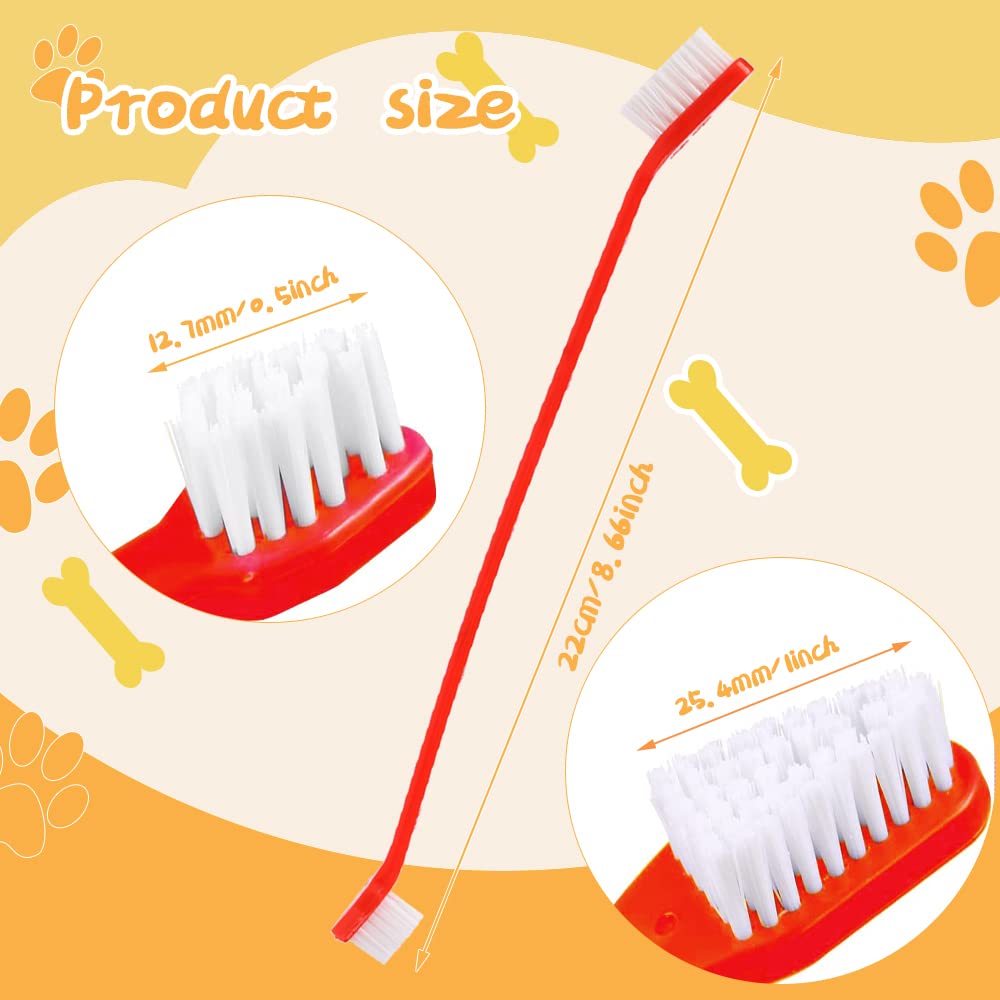 TINSKY 80 Pcs Small Dog Tooth Brush Brushing Kit Dual Headed Puppy Toothrush Bulk Long Handle Pet Dental Brushes for All Dog Breeds Pets Cleaning Dental Oral Care