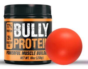 mbf supplements bully protein & vitamins for dogs with toy, 238mg growth & mass gainer supplement, 30 days supply muscle up max for pitbull, bully and bulldog