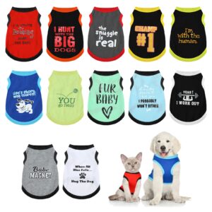 12 pieces dog shirts pet printed clothes with funny letters summer pet t shirts cool puppy shirts breathable dog outfit soft dog sweatshirt for pet dogs cats accessories, 12 styles (x-large)