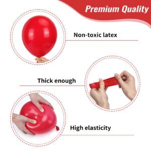 RUBFAC Gender Reveal Red Balloons, Different Sizes 105pcs 5/10/12/18 Inches for Garland Arch, Premium Party Latex Balloons for Birthday Wedding Valentines Day Baby Shower Graduation Party Decoration