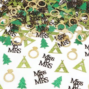 200 pcs camp bachelorette party decorations camp bachelorette confetti gold glitter diamond ring miss to mrs tent confetti for mountain lake hiking bachelorette bridal shower engagement party decor