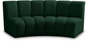 meridian furniture 643green-2pc infinity collection modern | contemporary upholstered 2pc modular sectional with luxurious deep channel tufting, green, 83" w x 41" d x 32.5" h