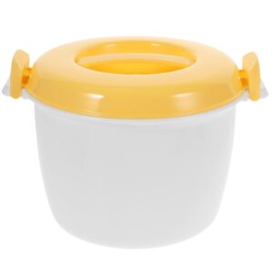 upkoch rice container mini rice cooker microwave rice cooker steamer bowl microwave pasta cooker cookware for vegetables quinoa oatmeal ramen l rice container mini rice cooker, yellow