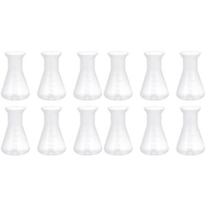 baluue plastic erlenmeyer flask, clear conical flasks with narrow mouth flask beakers erlenmeyer with printed graduation for laboratory school educational supplies