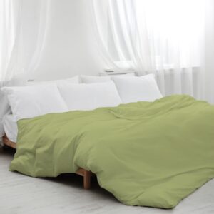 sacred thread polyester and rayon duvet cover - 1 piece set - luxuriously soft and elegant - zipper closure - vibrant, fade resistant colors