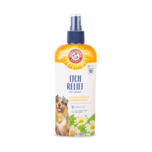 arm & hammer for pets itch relief spray for dogs - dog itch relief with baking soda chamomile & peppermint scent - professional dog skin care spray - anti itch spray for dog, itchy dog skin relief 8oz