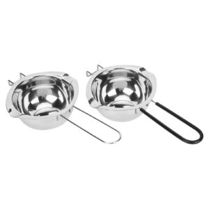 2 pack stainless steel double boiler pot, chocolate melting pot soap candle candy making tool kit wax melting heat proof bowl for melting chocolate, butter, cheese(green+red)