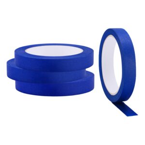 lichamp blue painters tape 3/4 inch, 4 pack blue masking tape 3/4 inch x 55 yards x 4 rolls (220 total yards)