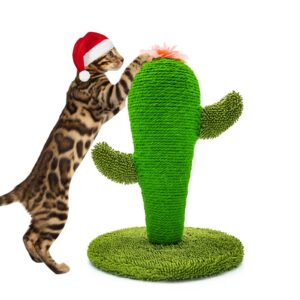 liflix cactus cat scratching post, 17'' cute and fun sisal cat scratcher for indoor cats and kittens