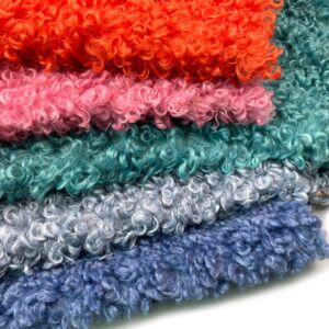 tong gu curly plush faux sherpa fleece fabric furry cloth diy for toy doll material (white,15x17 in/40x45 cm)