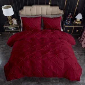 super king duvet cover sets 3pcs cotton all season burgundy pinch pleated zipper closure duvet cover super king 120x120