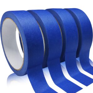 4 rolls premium painters tape, blue tape, masking master tape, paint tape for multi-purpose, painting, painter's, diy crafts arts (88yd =0.94in*22yd*4) decoration labeling no residue, easy removal