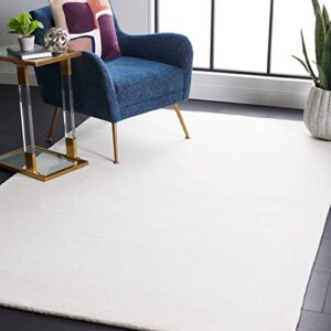 safavieh fifth avenue collection area rug - 6' x 9', ivory, handmade modern solid wool, ideal for high traffic areas in living room, bedroom (ftv128a)