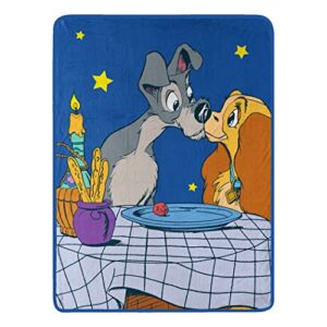 northwest disney's lady & the tramp micro raschel throw blanket, 46" x 60", dinner for two