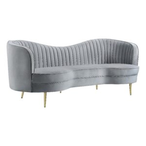 coaster home furnishings sophia upholstered sofa with camel back grey and gold