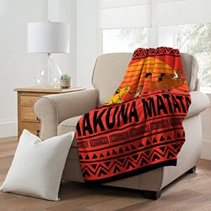 Northwest Lion King Micro Raschel Throw Blanket, 46" x 60", Safari Pals