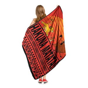 Northwest Lion King Micro Raschel Throw Blanket, 46" x 60", Safari Pals