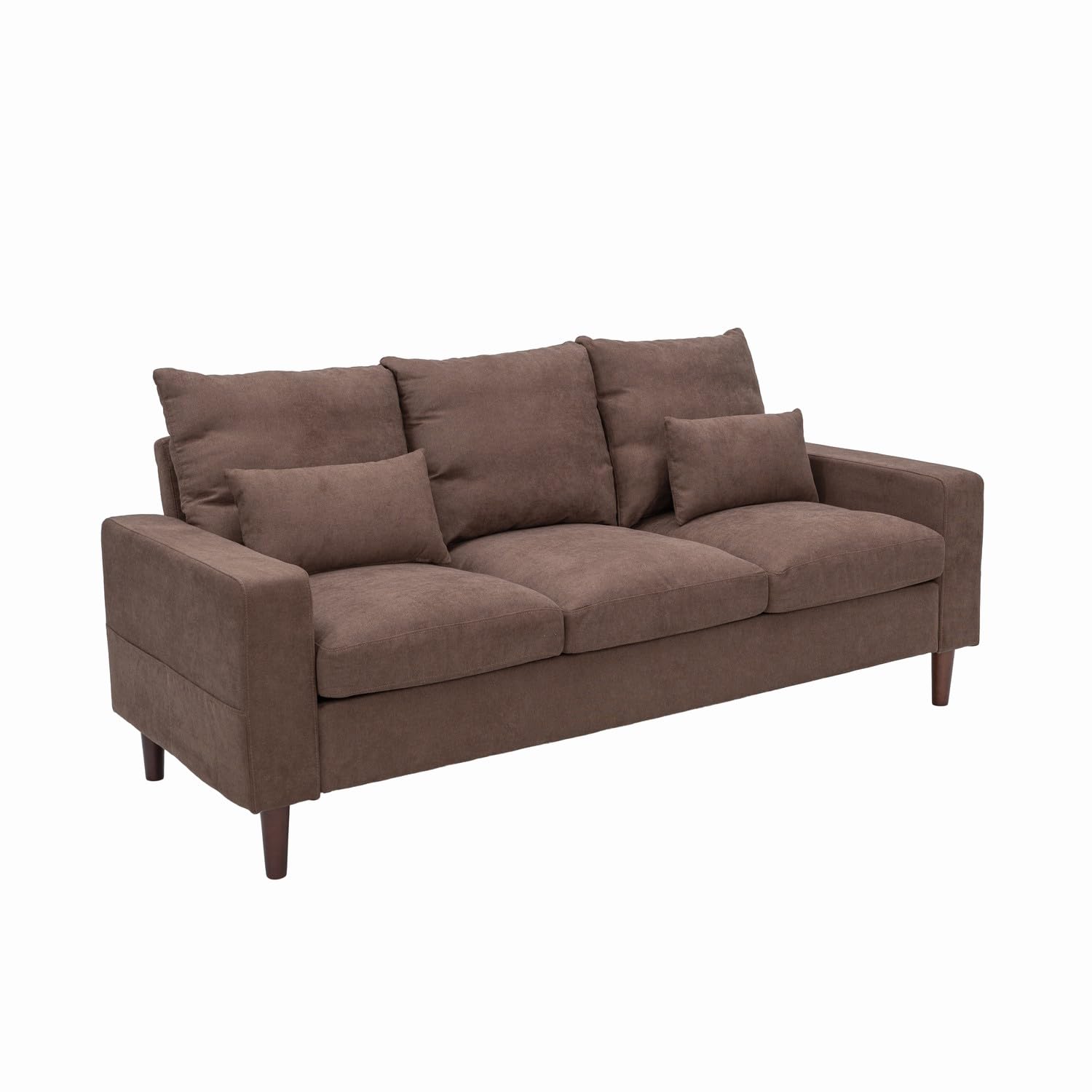 Panana Modern Sofa Couch for Living Room Sofa Couch 3 Seater in Linen Fabric Brown