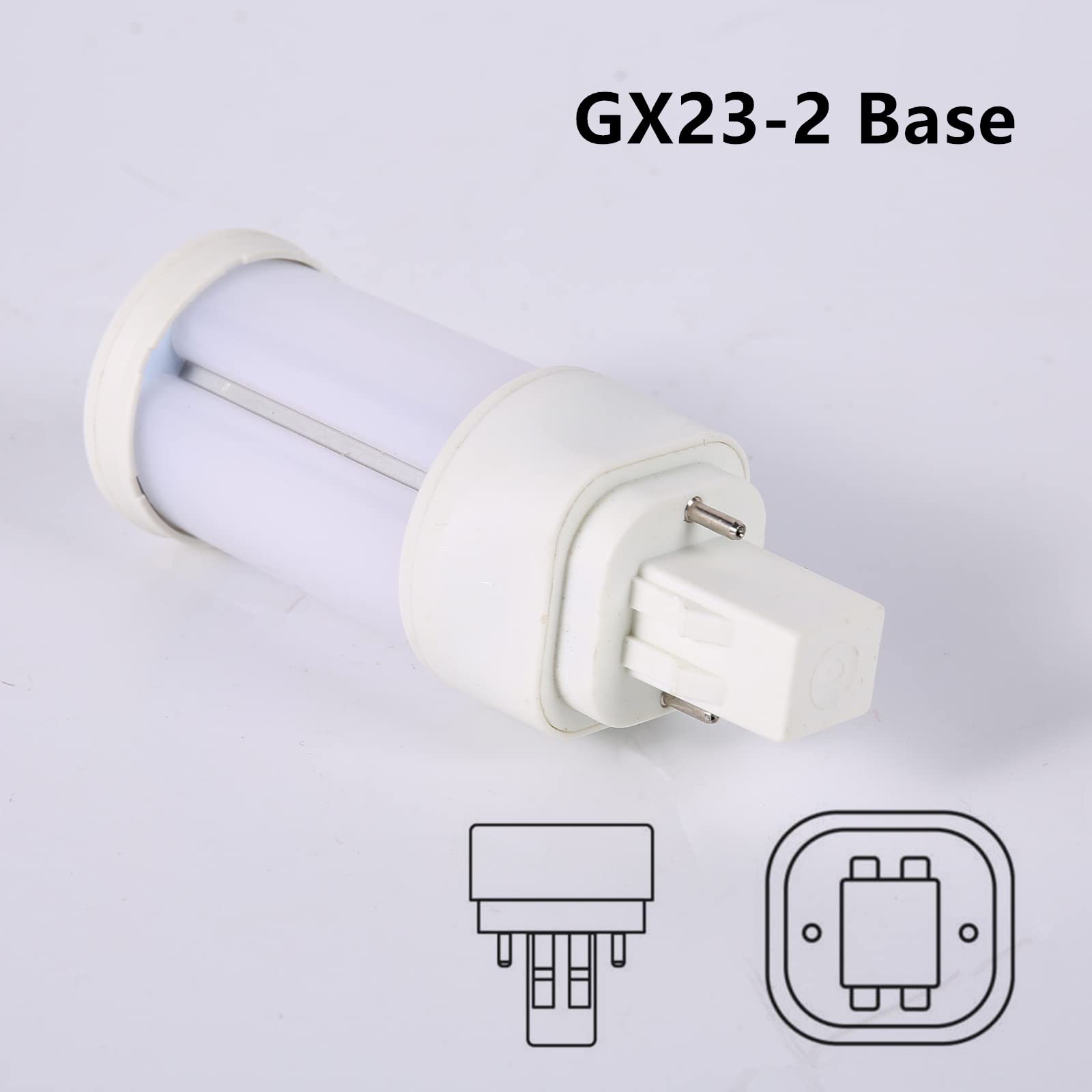 SATZOL 9W GX23-2 LED Bulb, 900LM Cool White 2Pin LED PL Bulb, PLS-13W CFL Equivalent, Super Bright Plug and Play LED Bulb Compatible with The Magnetic Ballast, 2 Pack (Cool White 6000K)