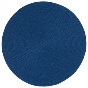 safavieh braided collection area rug - 3' round, dark blue, handmade country farmhouse, ideal for high traffic areas in living room, bedroom (brd402m)