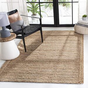 safavieh natural fiber collection area rug - 6' x 9', natural, handmade woven farmhouse fringe jute, ideal for high traffic areas in living room, bedroom (nf824a)