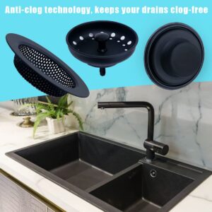 3 Pieces Kitchen Sink Stopper Strainer, 3 in 1 Kitchen Sink Basket Strainer, Universal Anti-Clogging Stainless Steel Sink Disposal Stopper, Perforated Basket Drain Filter Sieve