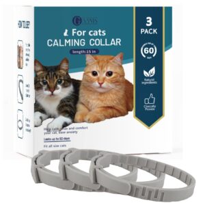 calming collar for cats 3 pack efficient relieve anxiety stress - 60 days long lasting cat pheromone collar and cat calming collar for anxiety gaams