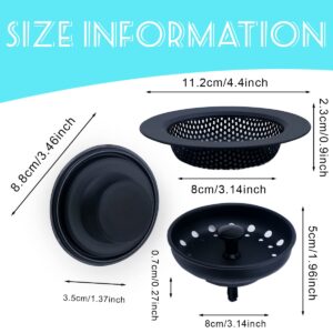 3 Pieces Kitchen Sink Stopper Strainer, 3 in 1 Kitchen Sink Basket Strainer, Universal Anti-Clogging Stainless Steel Sink Disposal Stopper, Perforated Basket Drain Filter Sieve