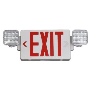 tanlux red exit sign with emergency lights, led emergency exit light with battery backup, ul listed, ac 120/277v, commercial emergency lights combo for business - 1 pack