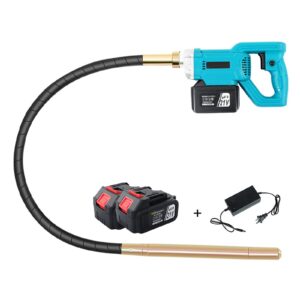 concrete vibrator 5000rpm 110v 800w electric vibrator portable hand held power concrete vibrators with 1m(3.3ft) vibrating rod, 2 battery and charger, one-key start