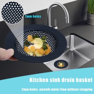 3 Pieces Kitchen Sink Stopper Strainer, 3 in 1 Kitchen Sink Basket Strainer, Universal Anti-Clogging Stainless Steel Sink Disposal Stopper, Perforated Basket Drain Filter Sieve