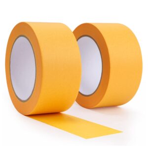 lichamp 2 pack 2 inch yellow painters tape, orange masking tape, 1.9 inch x 55 yard x 2 roll, 0220yl(total 110 yards)