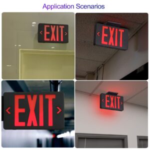 TANLUX Black Exit Sign, LED Emergency Exit Light with Battery Backup, UL Listed, AC 120/277V, Exit Signs with Emergency Lights, Commercial Emergency Lights for Business - 1 Pack