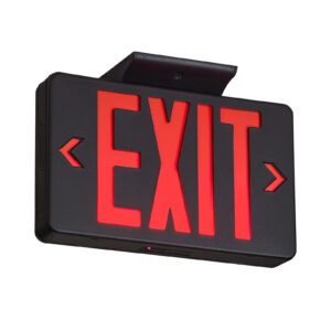 tanlux black exit sign, led emergency exit light with battery backup, ul listed, ac 120/277v, exit signs with emergency lights, commercial emergency lights for business - 1 pack