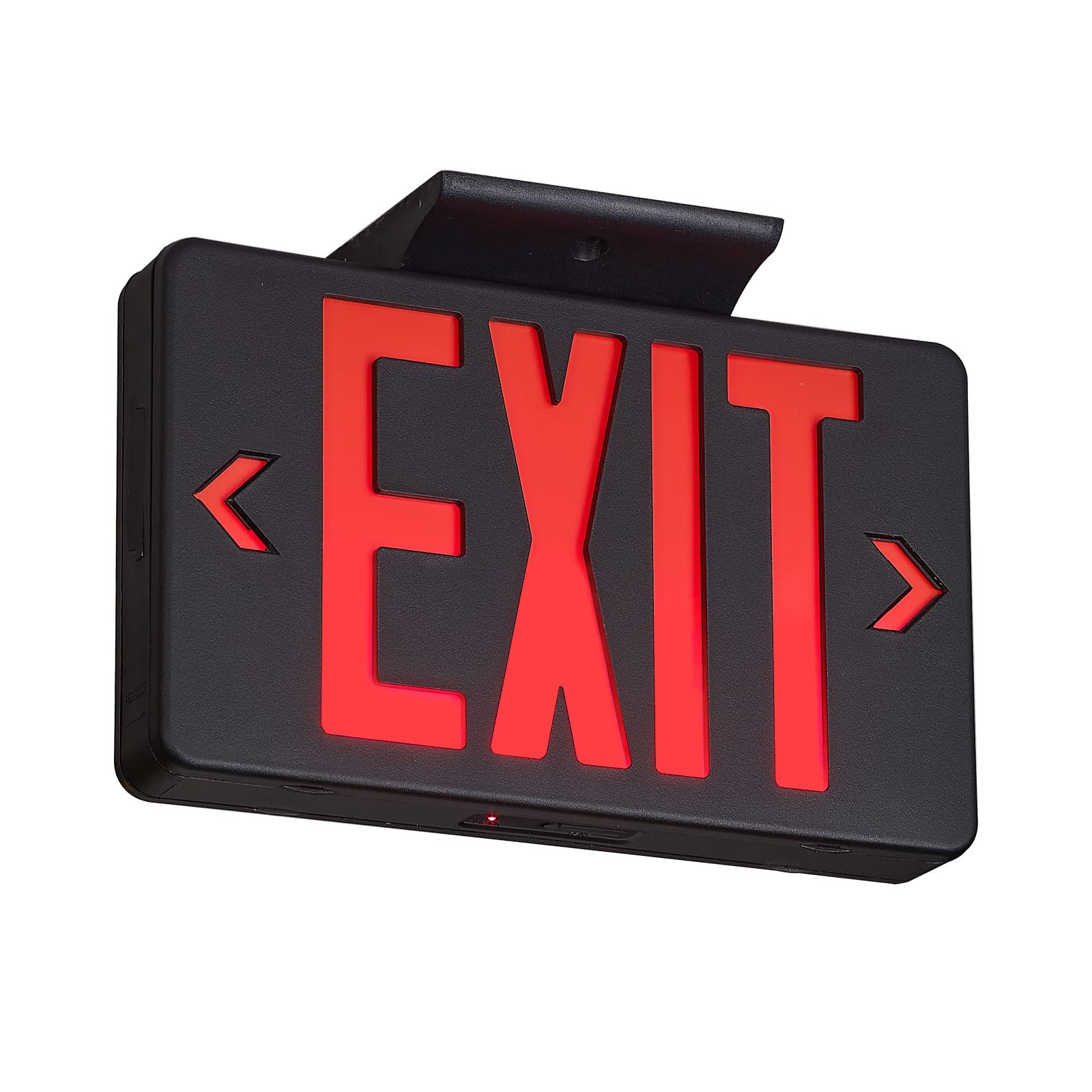 TANLUX Black Exit Sign, LED Emergency Exit Light with Battery Backup, UL Listed, AC 120/277V, Exit Signs with Emergency Lights, Commercial Emergency Lights for Business - 1 Pack