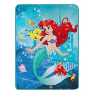 northwest little mermaid/ariel micro raschel throw blanket, 46" x 60", floatie friends