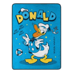 northwest donald duck/daisy duck micro raschel throw blanket, 46" x 60", lucky duck