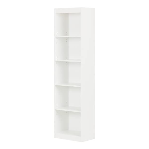 South Shore Axess 5-Shelf Narrow Bookcase, Pure White