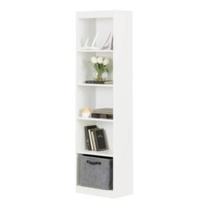 South Shore Axess 5-Shelf Narrow Bookcase, Pure White