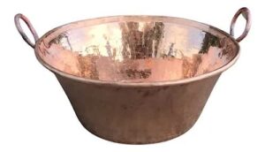 celly party 18" authentic and cazo de cobre original para carnitas large heavy duty gauge copper pot hand hammered made in mexico 100% copper wok jam pan