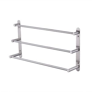 304 stainless steel towel rack 3-layer towel bar kitchen hardware pendant bath towel rack drawing bathroom towel hanging rack wall mounted towel rack shower tidy hanging shelf organizer bar