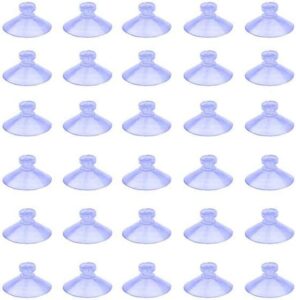 omyzero 100pcs mini clear plastic suction cups without hooks (30mm)